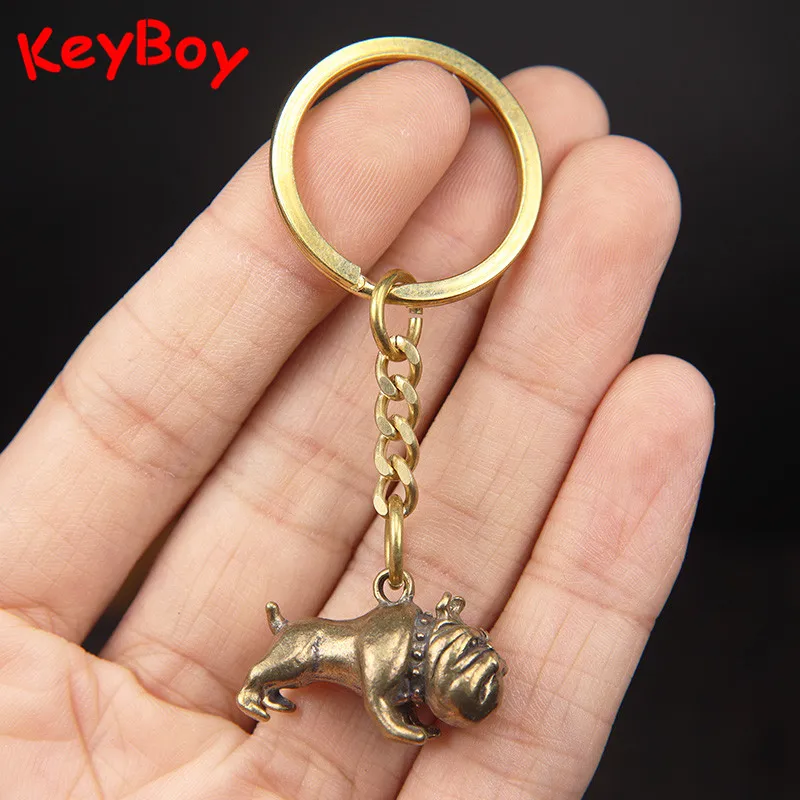 Retro Brass Cute Cartoon Dog Key Chain Pendant Vintage Metal Animal ...