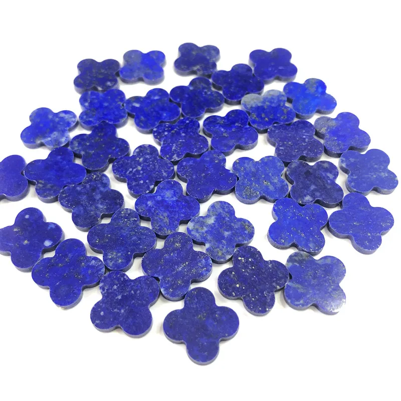 Original-Lazuli-Lapis-Gemstone-Flowers-Cabochon-12mm-15mm-Four-Leaf ...