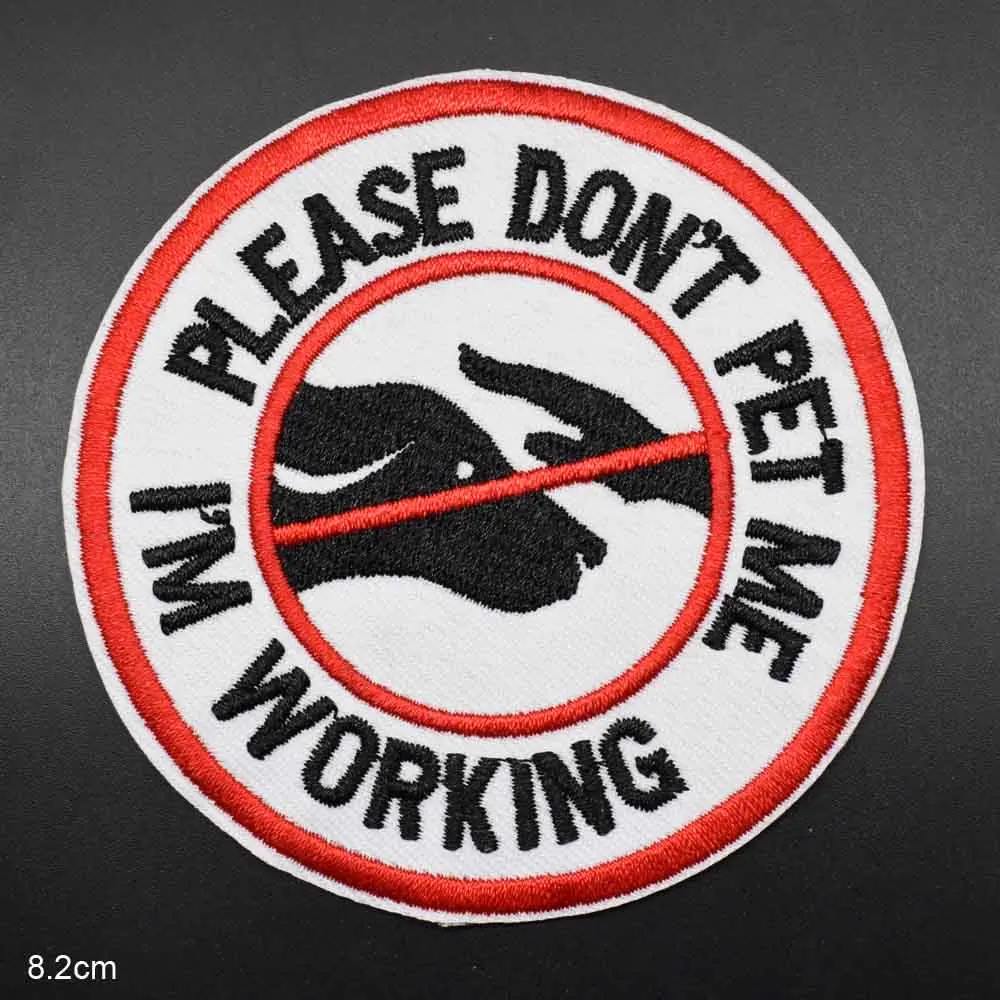 Stop No DO NOT PET Me Dog plancha en parches bordados para ropa para ...