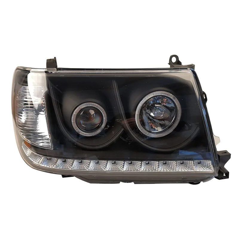 Car-Modified-Black-Headlight-for-LAND-CRUISER-FJ100-LC100-LED-Angel-Eye ...