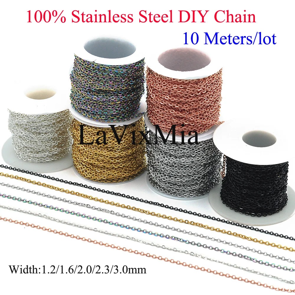 10 Meters/lot Bulk Order 100% Stainless Steel DIY Chains for Jewelry ...