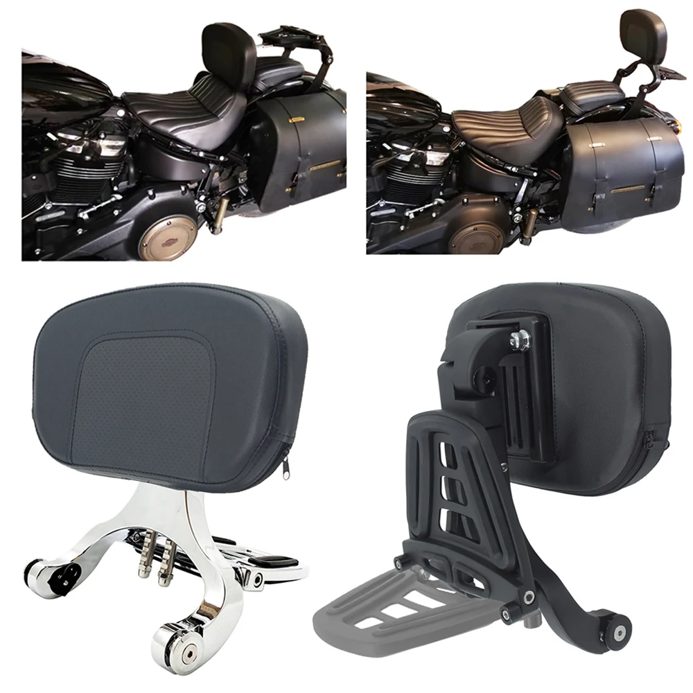 Black-Seat-Backrest-Multi-Purpose-Driver-Passenger-Backrest-For-Harley ...