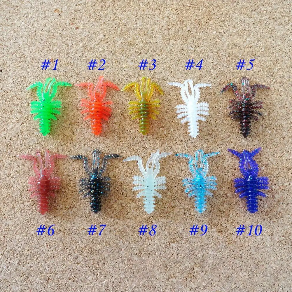20Pcs-Artificial-Shrimp-Lure-Reusable-Flexible-PVC-Plastic-Hairy-Shrimp ...