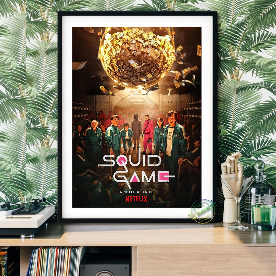 Art & Collectibles Home Decor Gift Print,Illustration Squid Game Poster ...