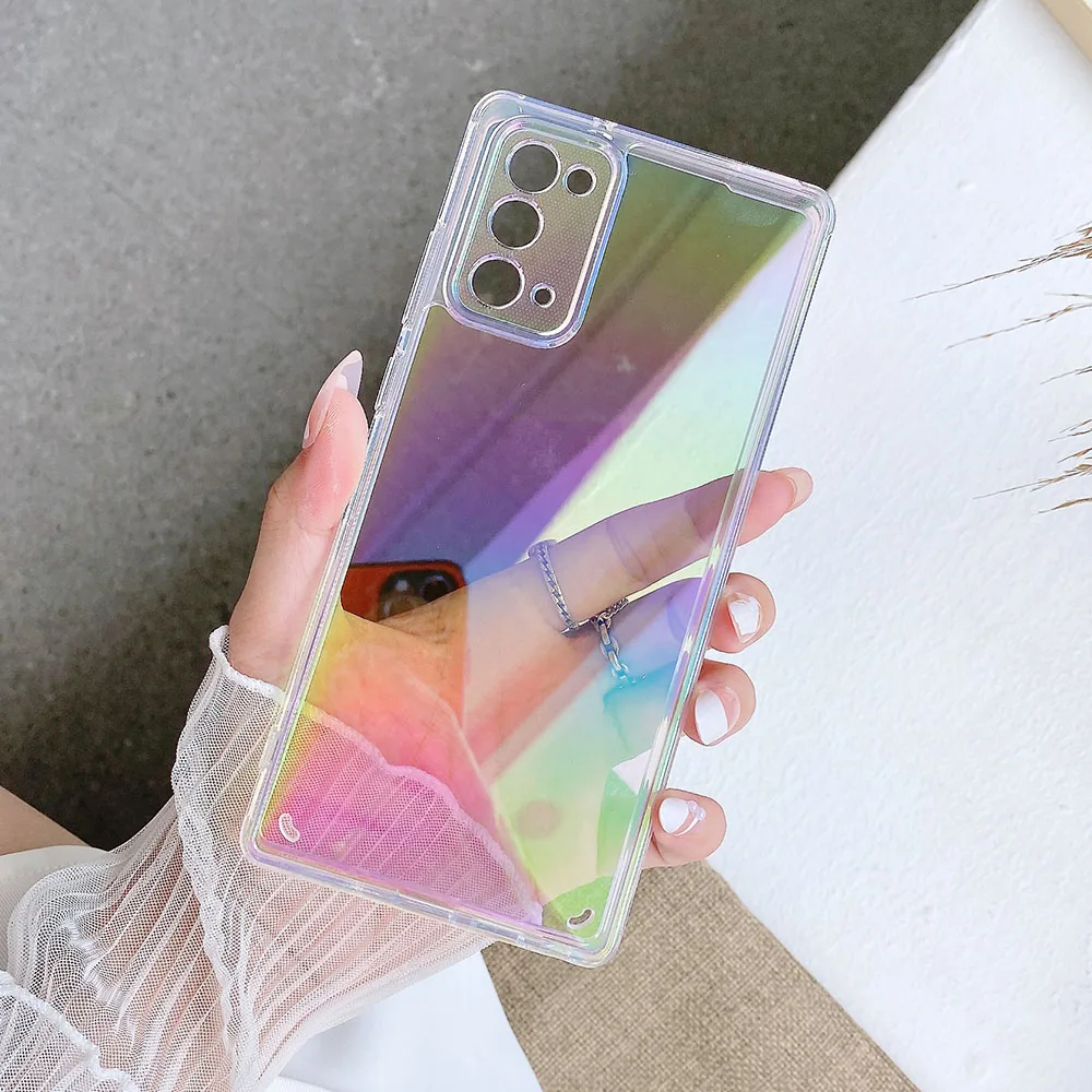 Luxury Laser Rainbow Phone Case For Samsung Galaxy S20 S21 Plus Note 20 ...