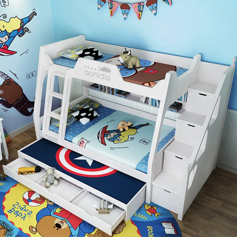 Menino e menina cama alta e baixa cama de beliche adulto cama ...