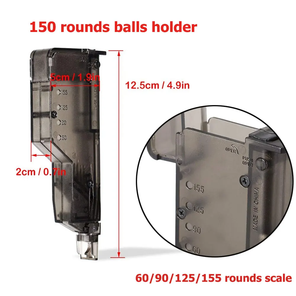 Airsoft BB Speed Loader Quick Release 155 Rounds Paintball Loader ...
