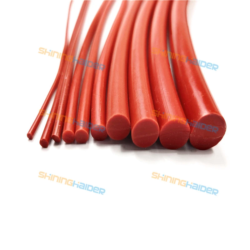 Diameter 1-23mm Solid Red Round Silicone Sealing Strip High Temperature ...
