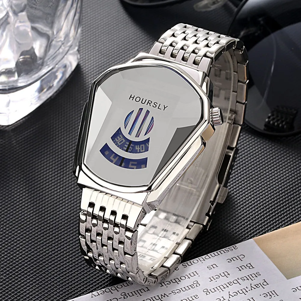 Luxury Locomotive Watch HOURSLY Brand Trend Cool Men's Wrist Watch ...