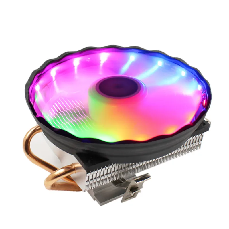 RGB LED CPU cooler Cooling 2 heatpipe CPU fan 3Pin PC Cooling 90mm fan ...