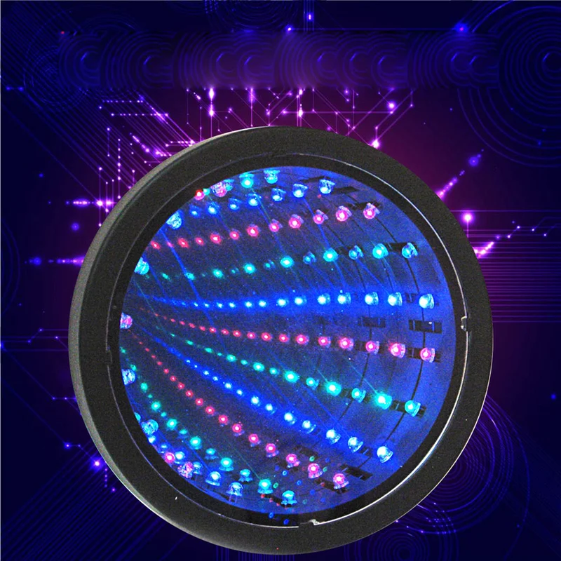 LED Mirror Tunnel Light Round Infinity Tunnel Lamp Novelty Wall Hanging ...