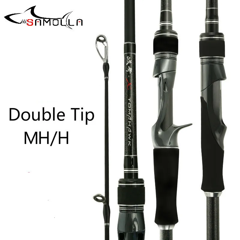 Strong-Fishing-Rod-Double-Tip-MH-H-For-Accessories-High-Carbon-Spinning ...