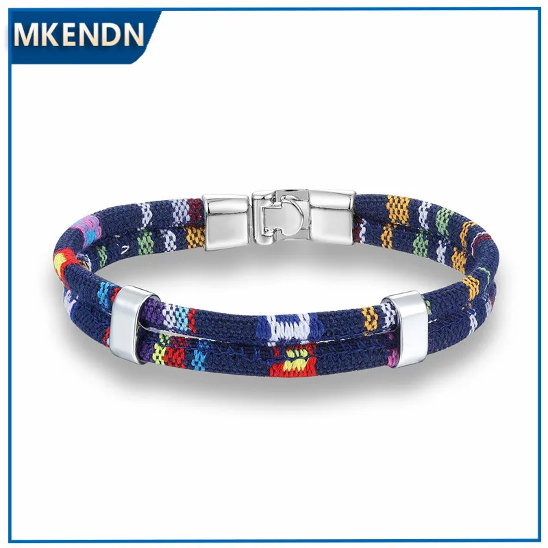 MKENDN New Fashion Bohemian Multilayer Braided Charm Leather Hand Chain ...