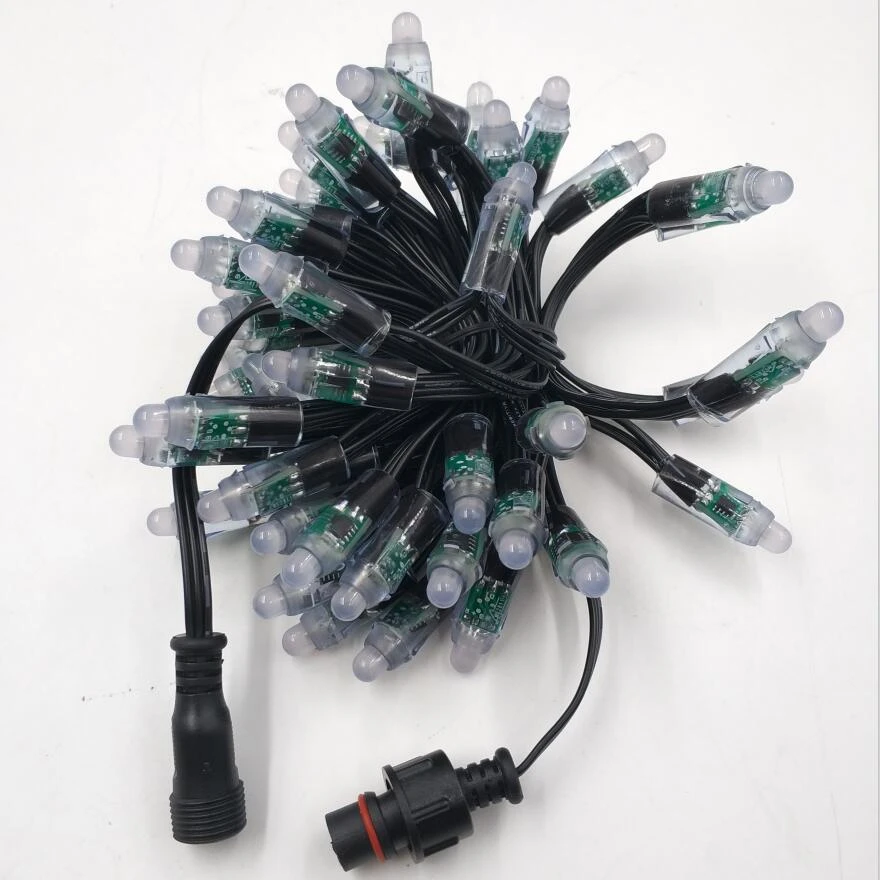 Free Shipping 500 18awg 5v 12mm Ws2811 Resietor Bullet Pixels Black ...