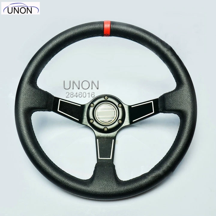 350MM Black PU Replacement Racing car Modified Steering Wheel Racing ...