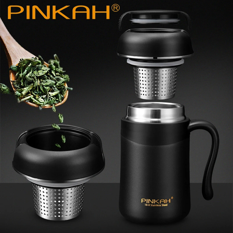 Pinkah Thermos 380ml With Tea Infuser Coffee Filter Stainless Steel ...