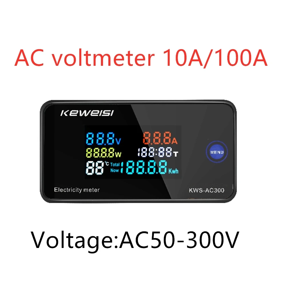 Digital Voltmeter Kws-ac300 Ac 50-300v Power Energy Meter Led Ac Wattmeter Electric Meter With ...