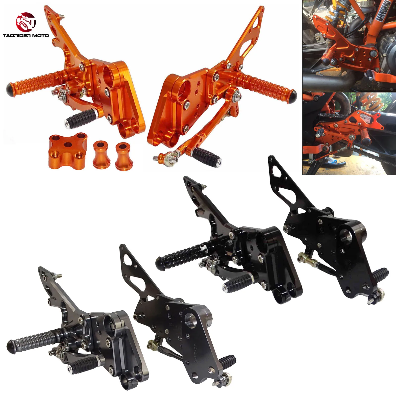 TAORIDER-MOTO-Motorcycle-Adjustable-Rearset-Footrests-Foot-Pegs-Rear ...