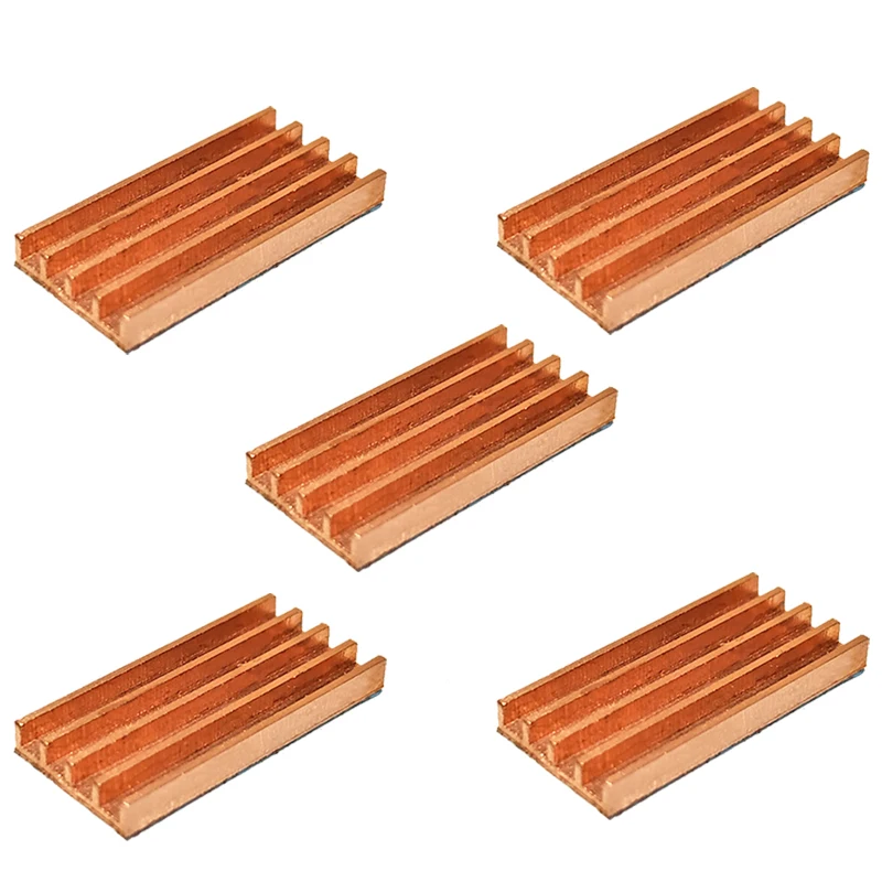 5pcs Pure Copper Mini Ultra Thin Heat Sink Memory Ram Cooling For Vga ...