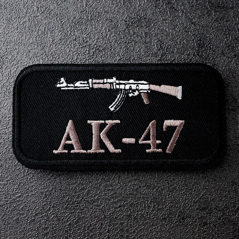 AK-47 Size:10x5.0cm Embroidery Patches For T-Shirt Iron On Stripes ...