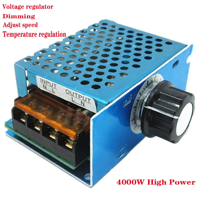 Professional 4000W 220V High Power Voltage Regulators SCR Speed Controller Electronic Voltage ...