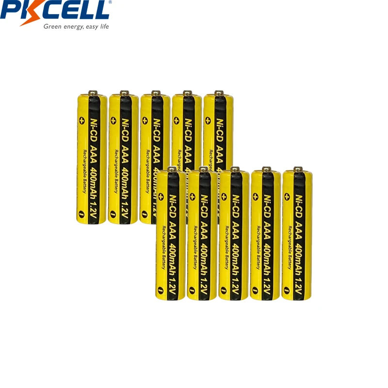 10PC-PKCELL-1-2V-NI-CD-AAA-Rechargeable-Battery-400mAh-Powered-with ...