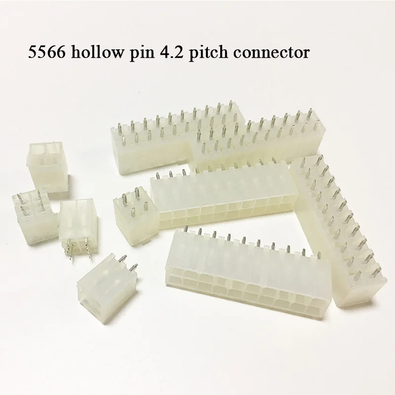 5566 Hollow Pin Connector Atx 4.2mm Pitch Connector 1*2/2*2p/2*3p/2*4p ...
