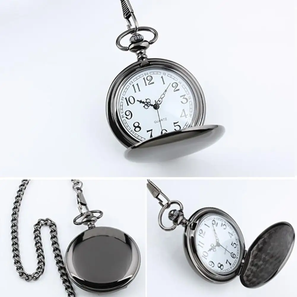 Reloj-de-bolsillo-cl-sico-con-cadena-colgante-de-superficie-lisa-para ...