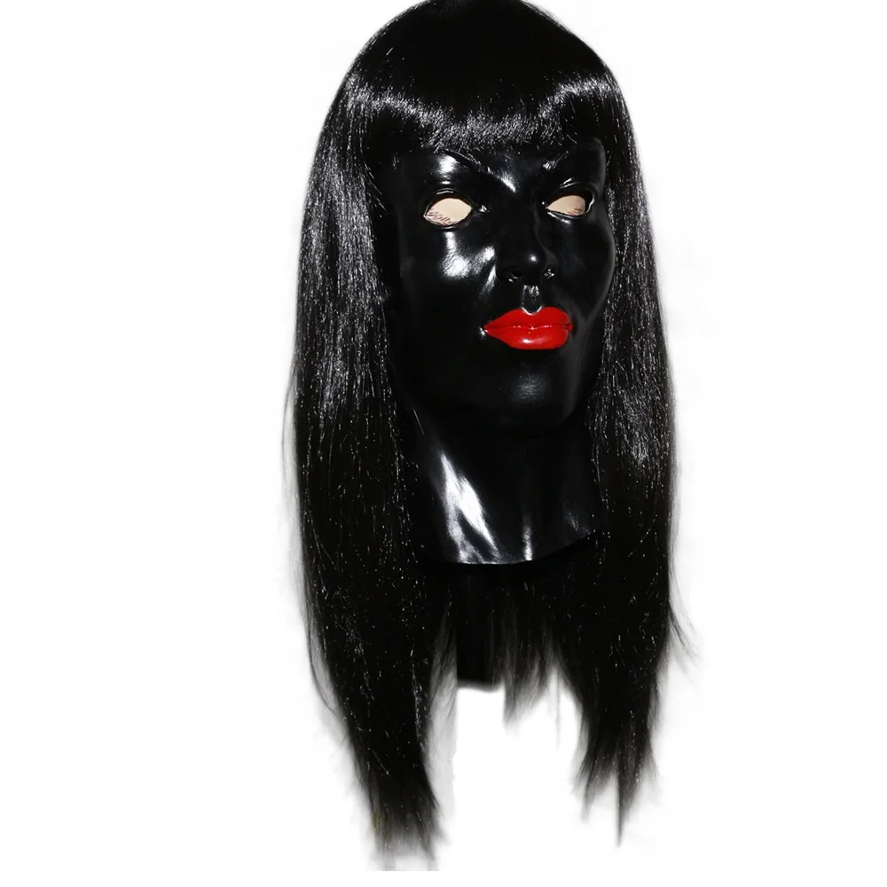 New-Black-Realistic-Female-Mask-Human-Female-Latex-Party-Mask-Halloween ...