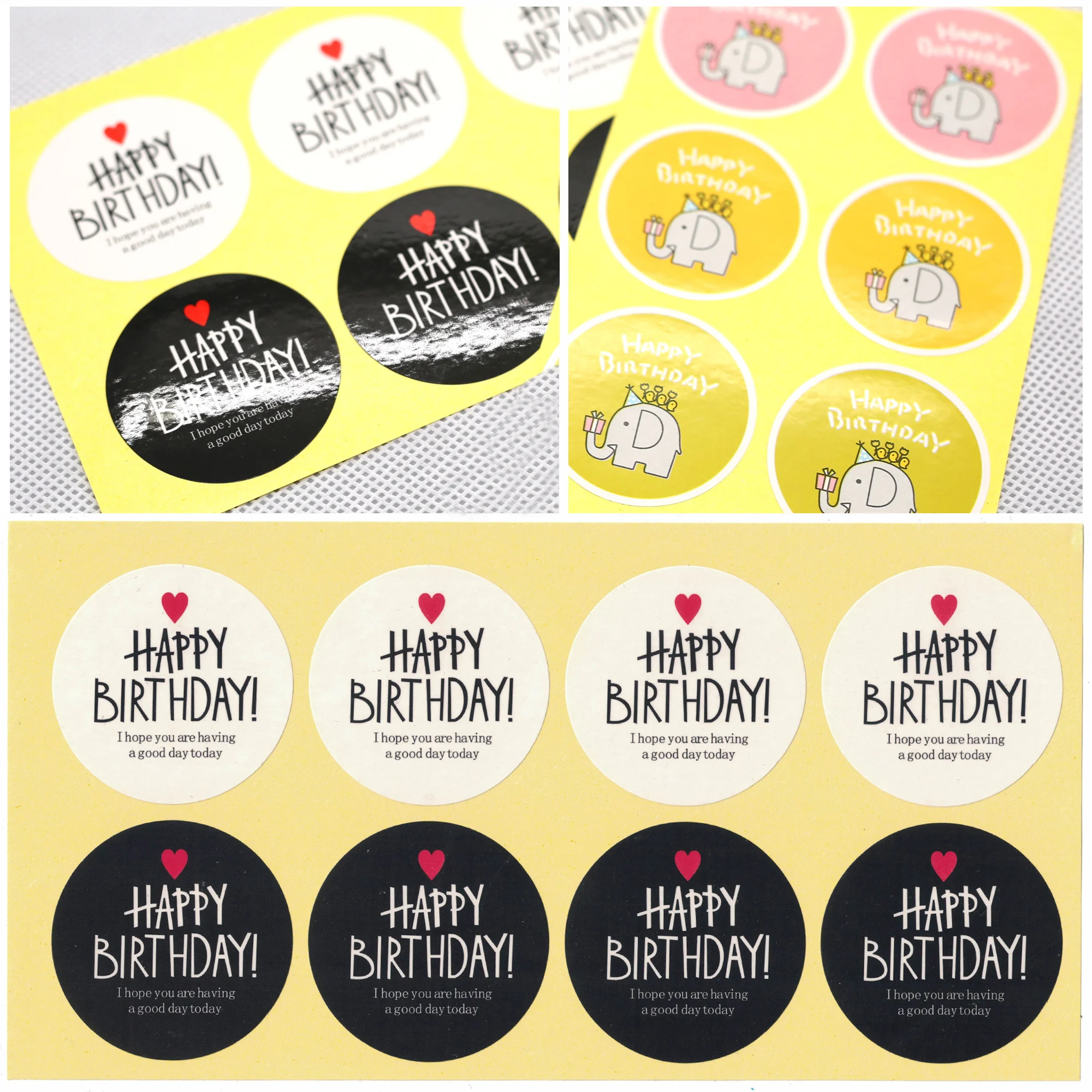 생일 축하 시리즈 접착 크래프트 인감 스티커 베이킹 선물 라벨 스티커 재미 있은 Diy 작업 80 개로트파티 Diy 장식품