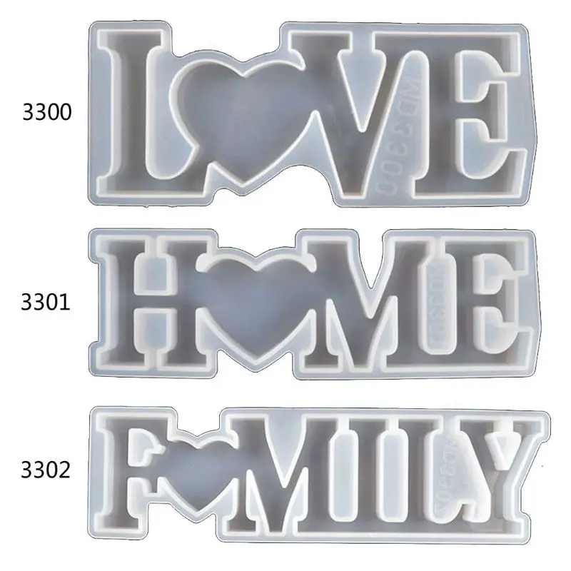 Love Home Family Silicone Mold Love Sign Word Mold Epoxy Resin Molds ...