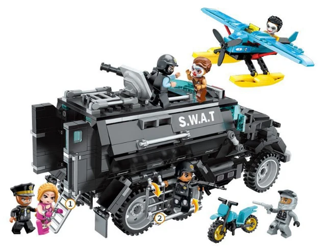 Enlighten SWAT Building Block City Police Antiriot Armored Car Figures ...