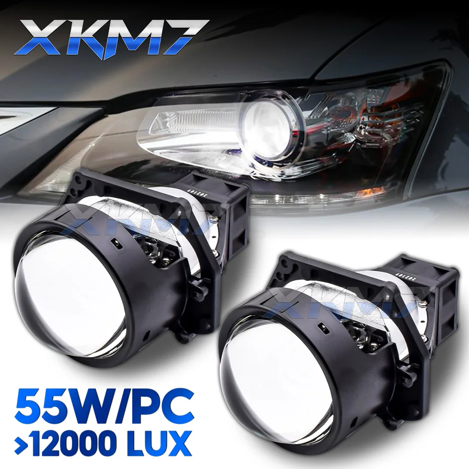 Bi-led-Lens-55W-LED-Lights-Projector-Headlight-Lenses-12000-LUX-For ...