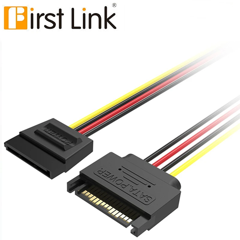 20CM SATA 15pin Male to Female SATA Hard Disk Power Extension Extender ...