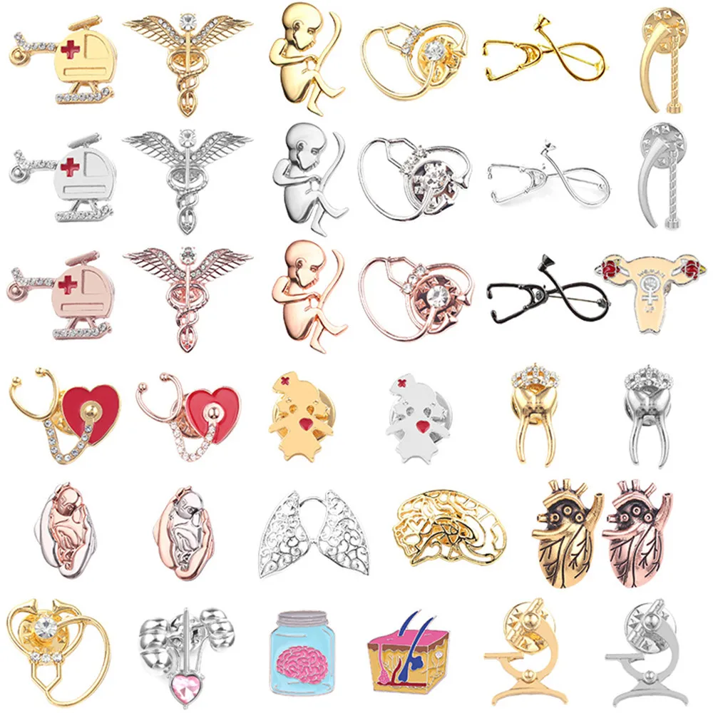 Enamel Organ Medical Pin Brooches Heart Uterus Capillaries Blood ...