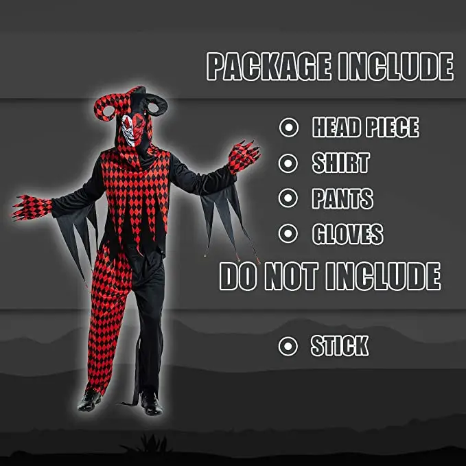 Mens Evil Jester Costume