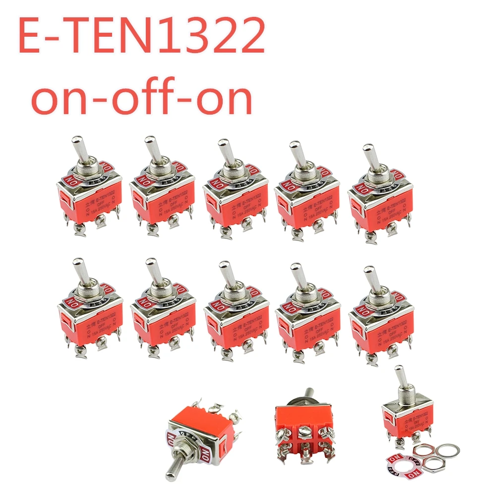 High Quality 1pcs E-ten1322 15a/250v 6 Pin Waterproof Switch Cap On-off ...