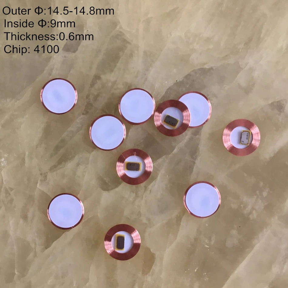 10pcs/lot 125khz 15mm Diameter T5577 Writable Rfid Read Only Coin Tag ...