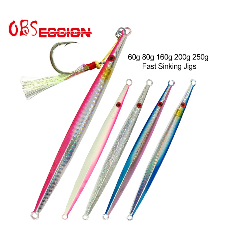 OBSESSION-60g-300g-Artificial-Hard-Metal-Jig-Lure-Fishing-Fast-Sinking ...