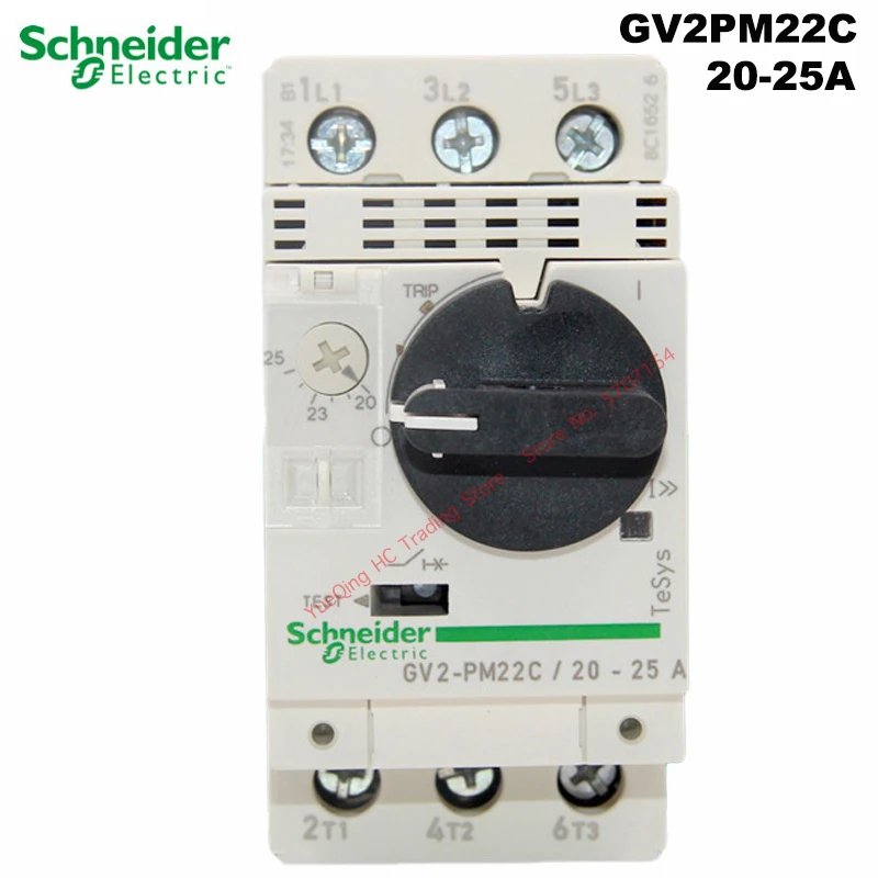 Schneider Electric GV2PM22C GV2ME 20-25A Motor Thermal Magnetic Circuit Breaker Knob 3P GV2 ...