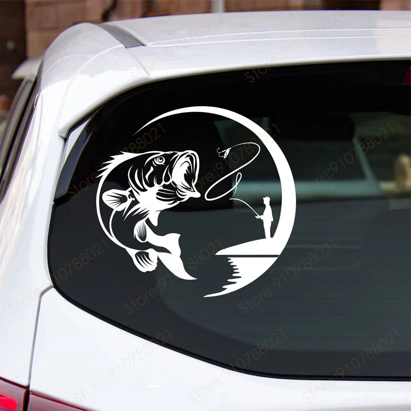 Bass-Fishing-Vinyl-Decal-Fisherman-Fish-Car-Window-Sticker-Removable ...