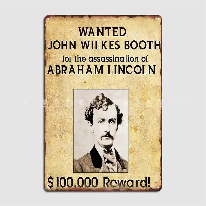John Wilkes Booth Gezocht Poster Lincoln Assassination Wanted Poster