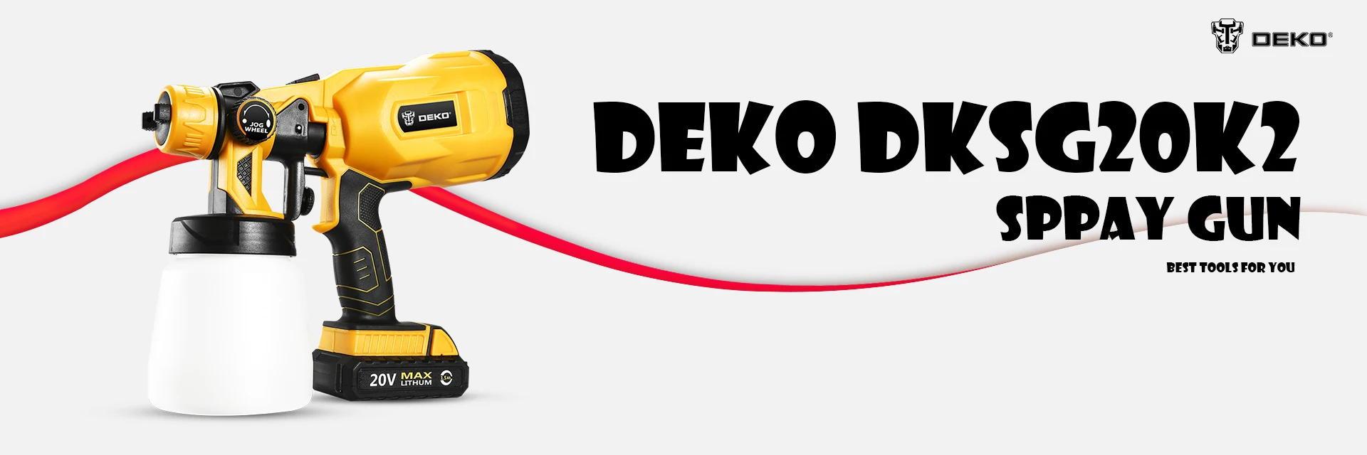DEKO DKSG20K2 Cordless Spray Gun, 20V DC Electric Paint Sprayer, 3 ...