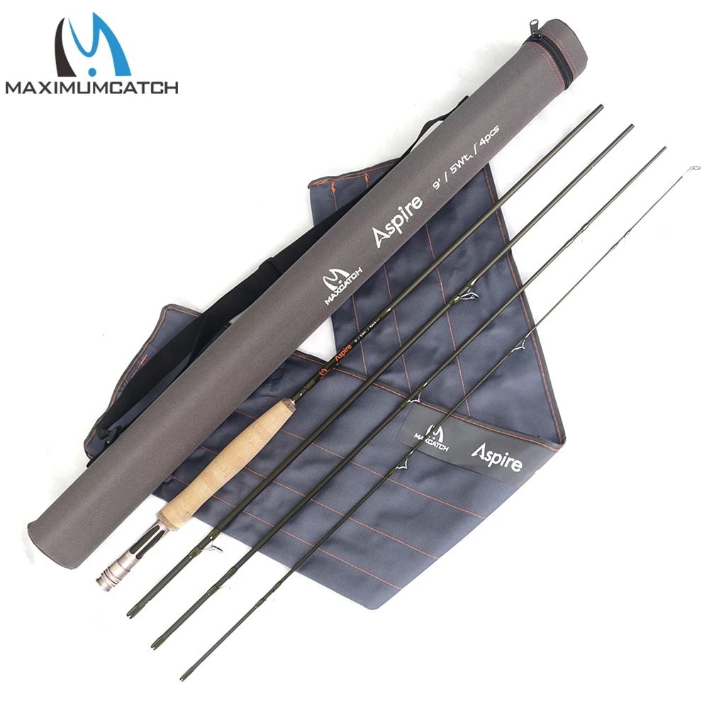 Maximumcatch Aspire Fly Fishing Rod 40T Carbon Fiber Fast Action Fly ...