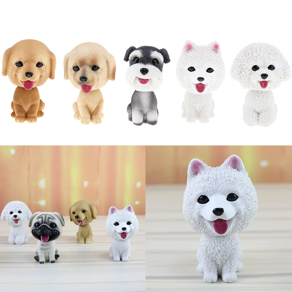 Cute Bobble Head Dogs For Cars Dashboards Auto, Mini Animal Figures ...