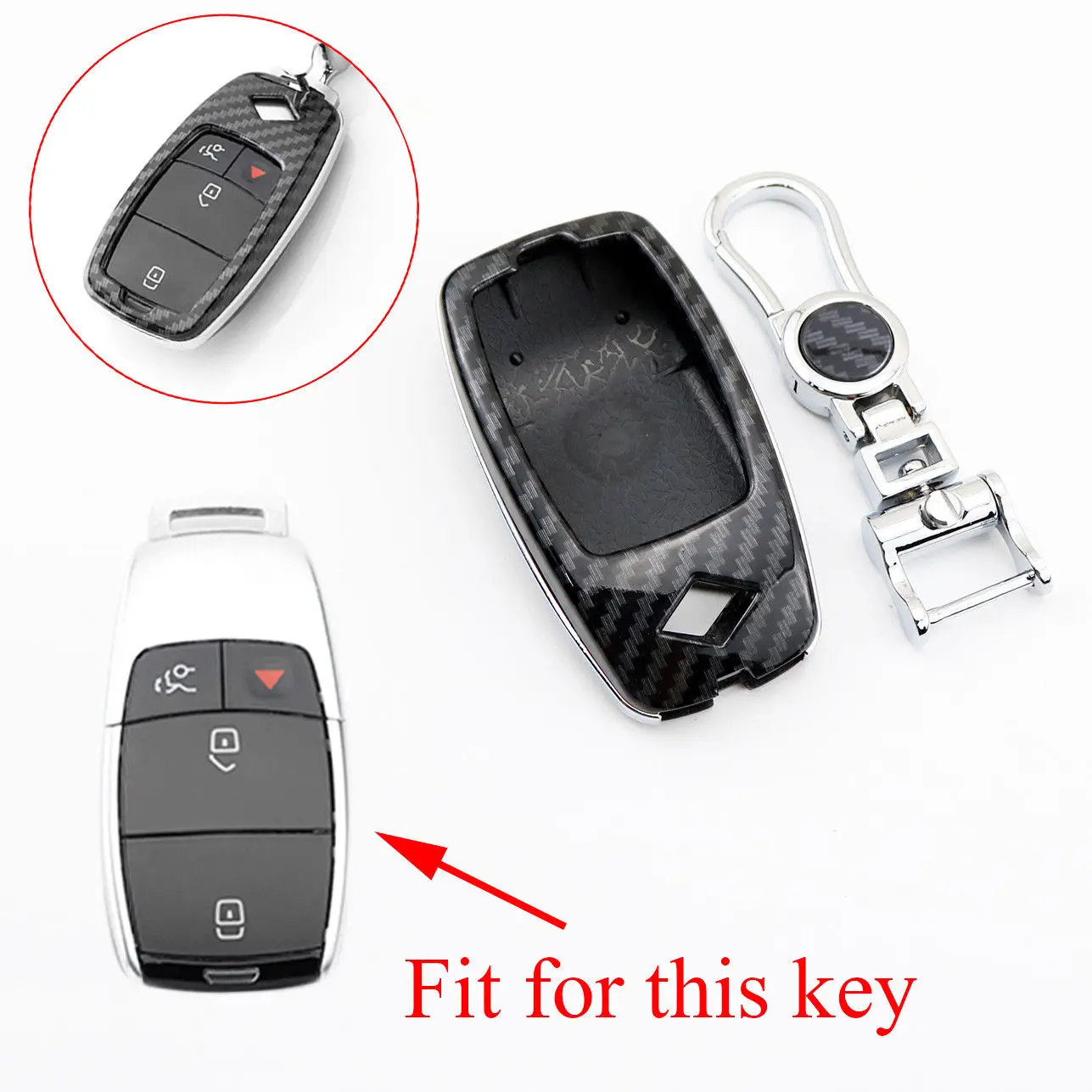 Smart Key Cover Fit For Benz E S Class W213 W222 S213 Carbon Fibe Key ...