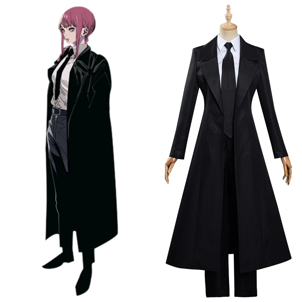 Anime Chainsaw Man Makima Cosplay Costume Trench Coat Uniform Suit ...