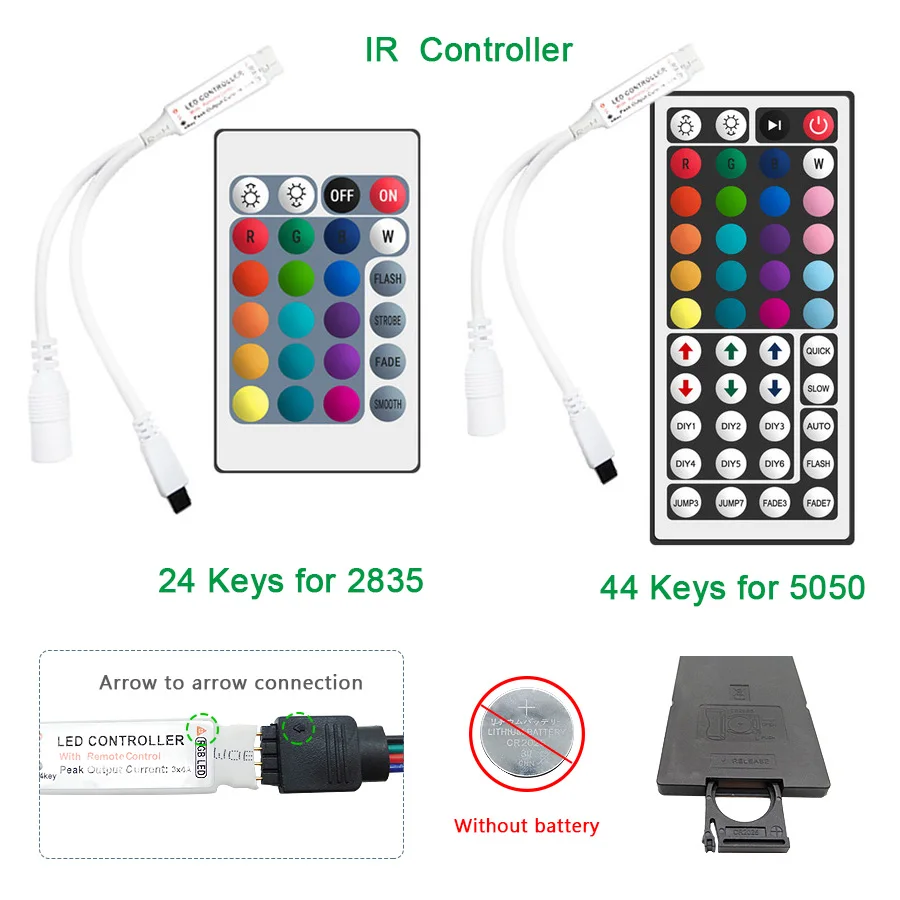 Bluetooth Music Led Controller 24 Keys LED IR 44 Keys Controler Dimmer ...