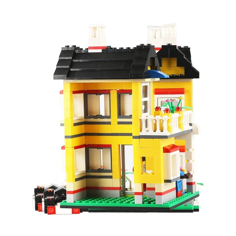 City House Architecture Villa Cottage Model Building Blocks Friends ...
