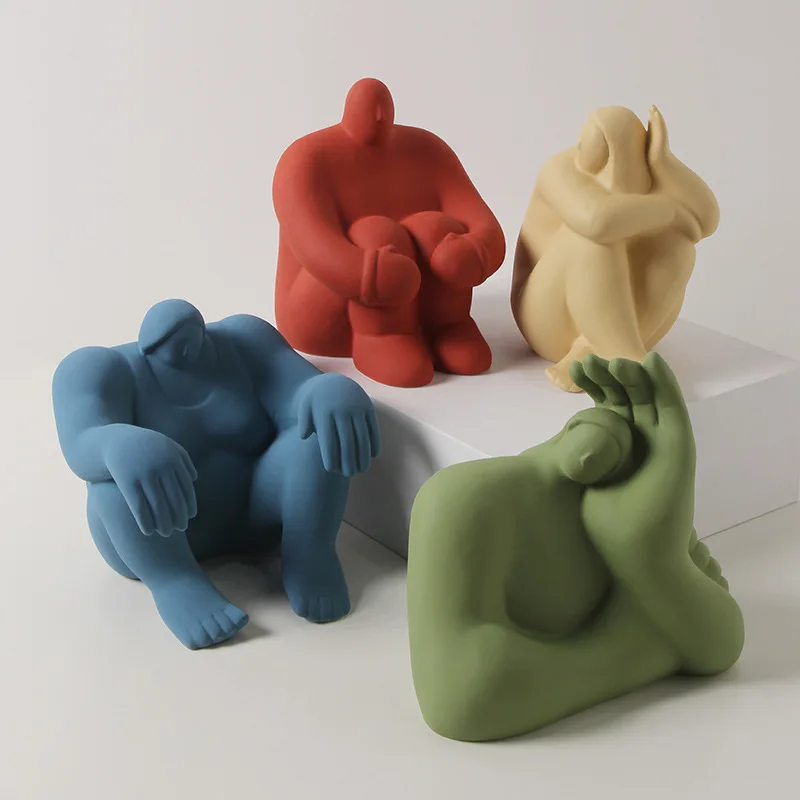 Thinking Man Statue Cartoon